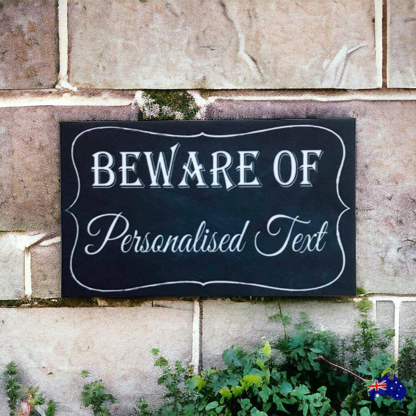 Beware Of Personalised Custom Vintage Sign – The Renmy Store Homewares ...