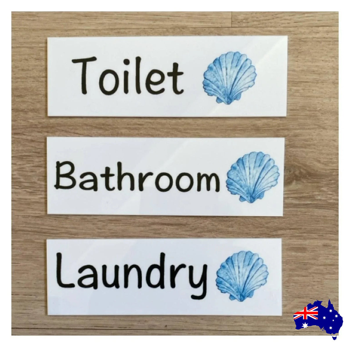 Shell Beach Blue Door Room Sign Toilet Laundry Bathroom – The Renmy ...