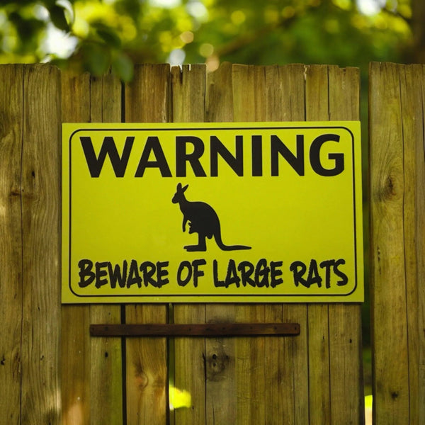 Warning Beware Of Large Rats Kangaroo Funny Sign – The Renmy Store ...