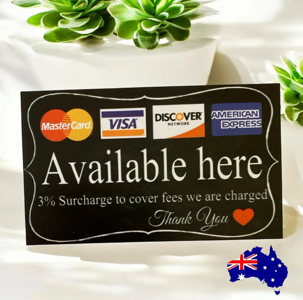 Payment VISA American Express Business Retail Surcharges Sign – The ...