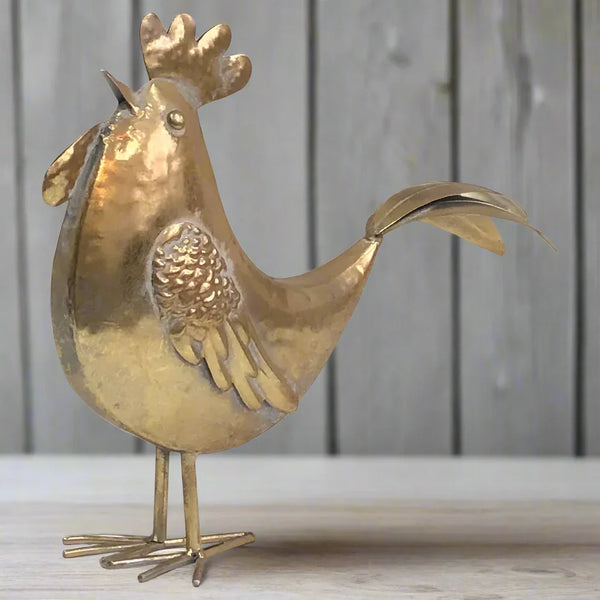 Chicken Chook Rustic Metal Gold Ornament – The Renmy Store Homewares ...