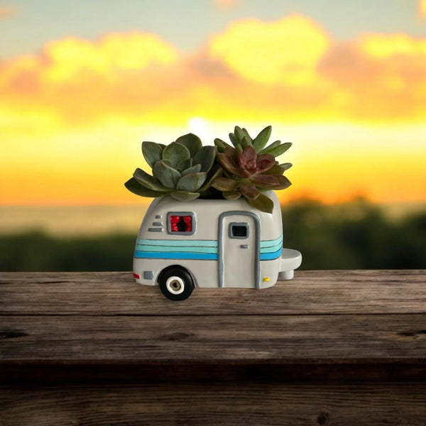 Caravan Happy Camper Grey Pot Plant Planter Small – The Renmy Store ...