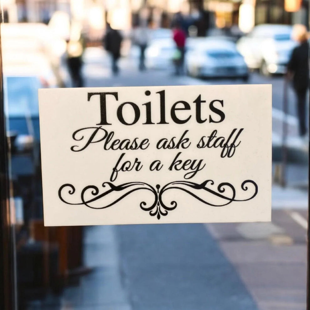 Toilets Ask Staff For Key Toilet Restroom Wall Sign – The Renmy Store ...