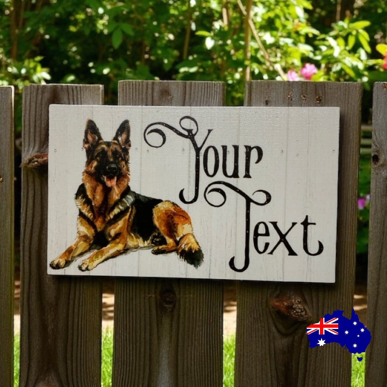 German Shepherd Dog Sign | Personalised | Timber Look | Aussie Made ...