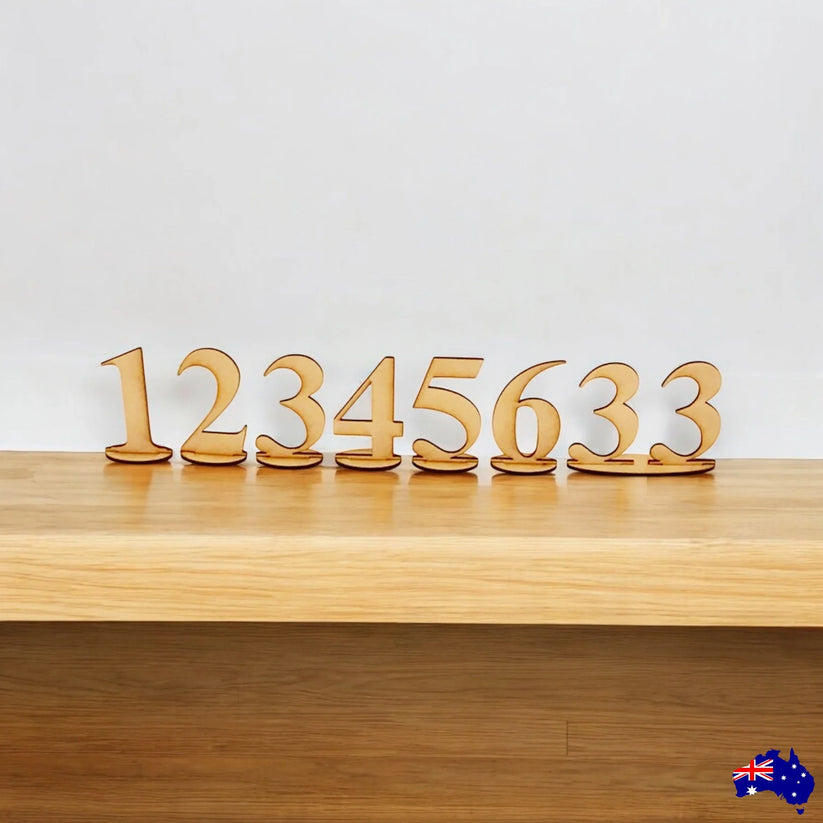 Table Number Wooden Free Standing MDF DIY Raw Event Wedding Party Deco ...