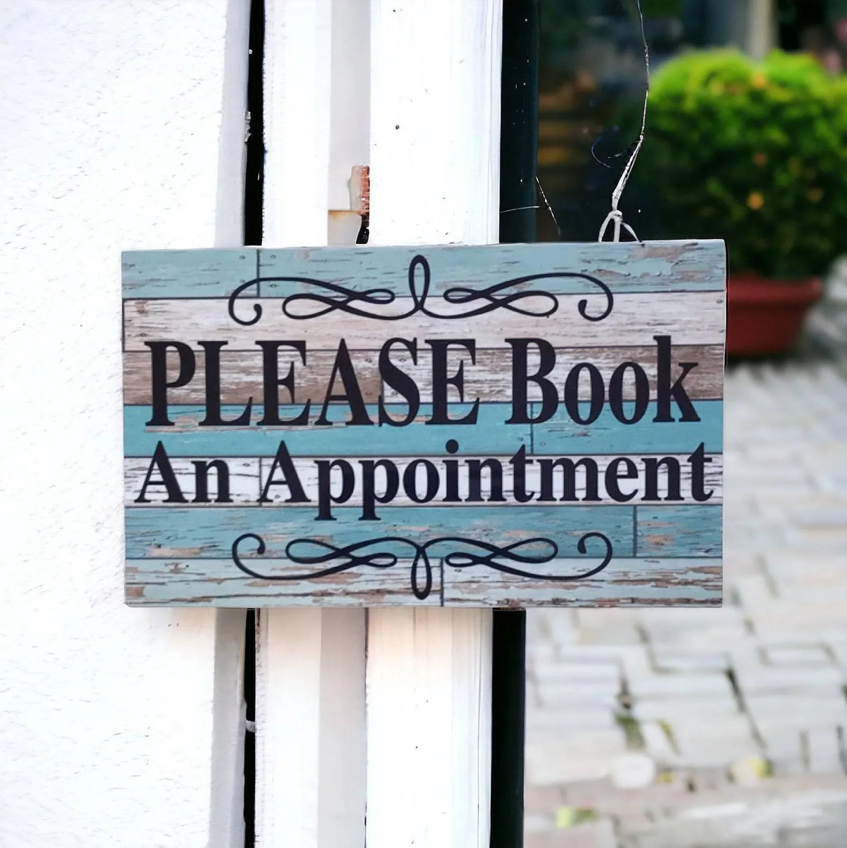 Please Book An Appointment Rustic Blue Sign – The Renmy Store Homewares ...