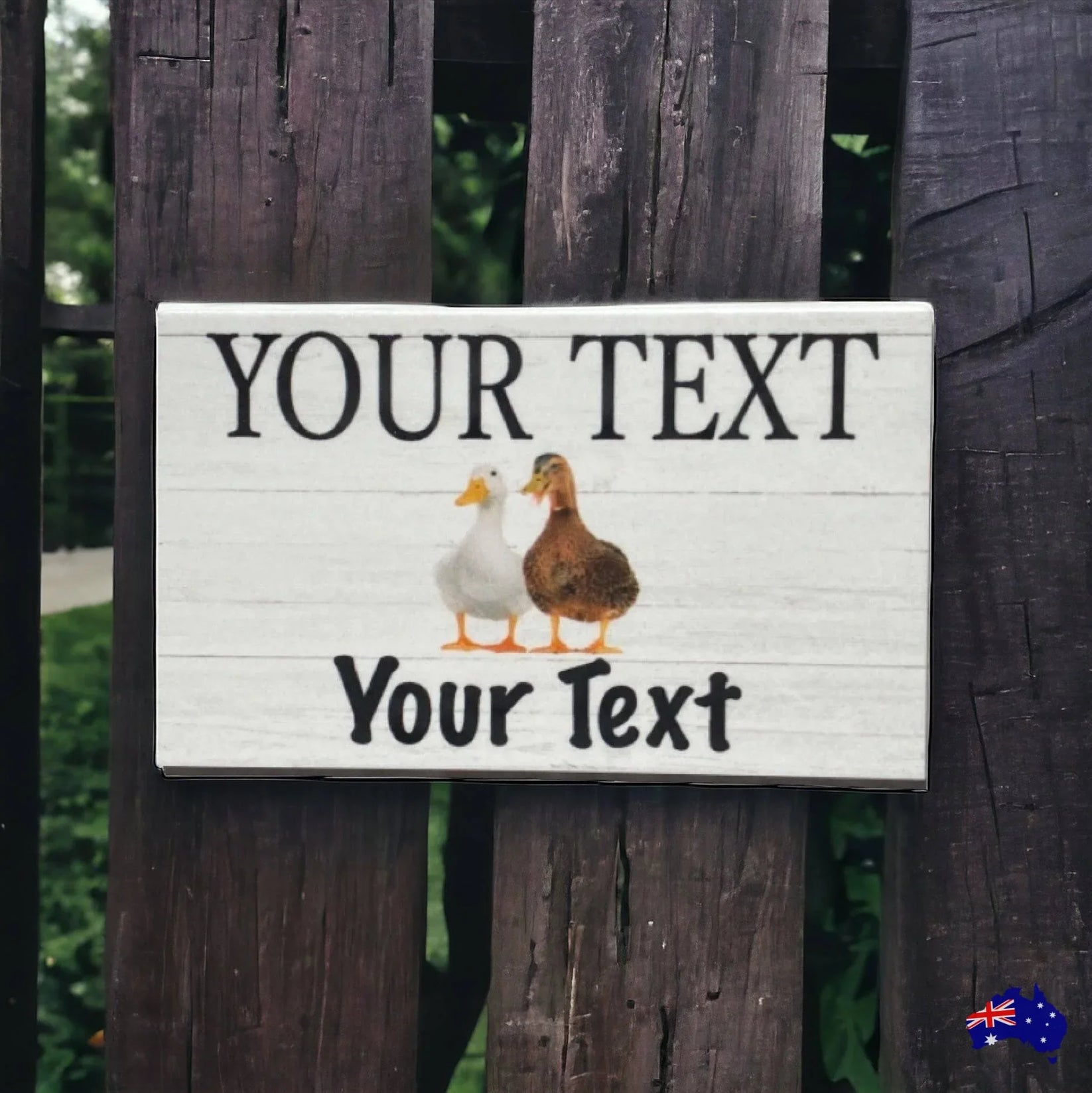 Duck Sign Custom Personalised | Timber Wood Look - Australia – The ...