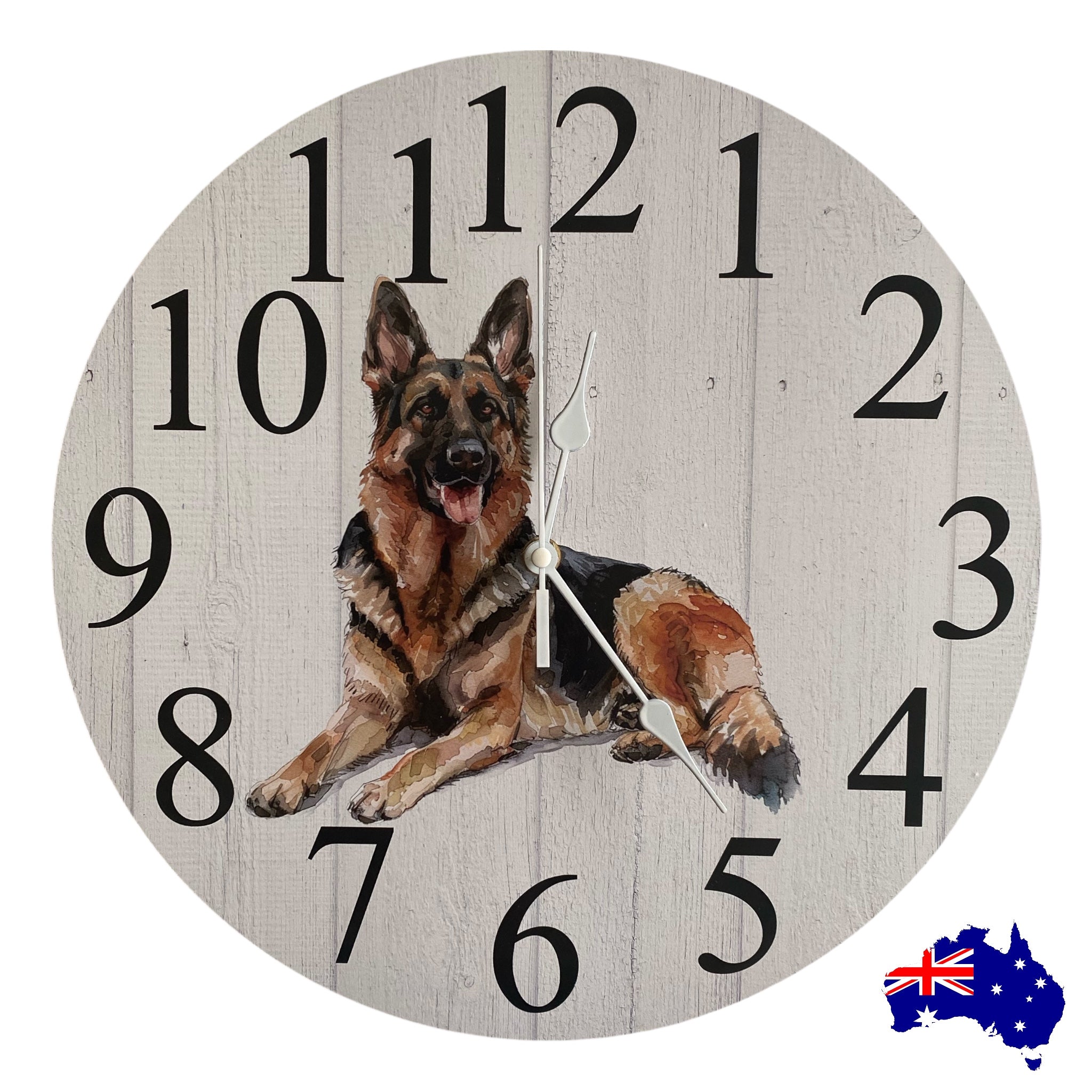Clock Wall Dog German Shepherd 30cm 60cm Aussie Made – The Renmy Store ...