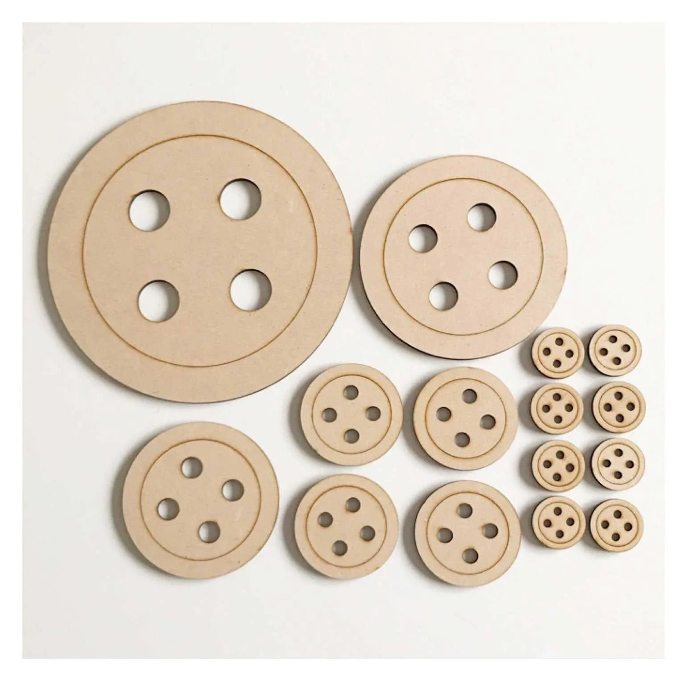 Button Buttons Set Raw MDF Wooden DIY Craft | The Renmy Store – The ...