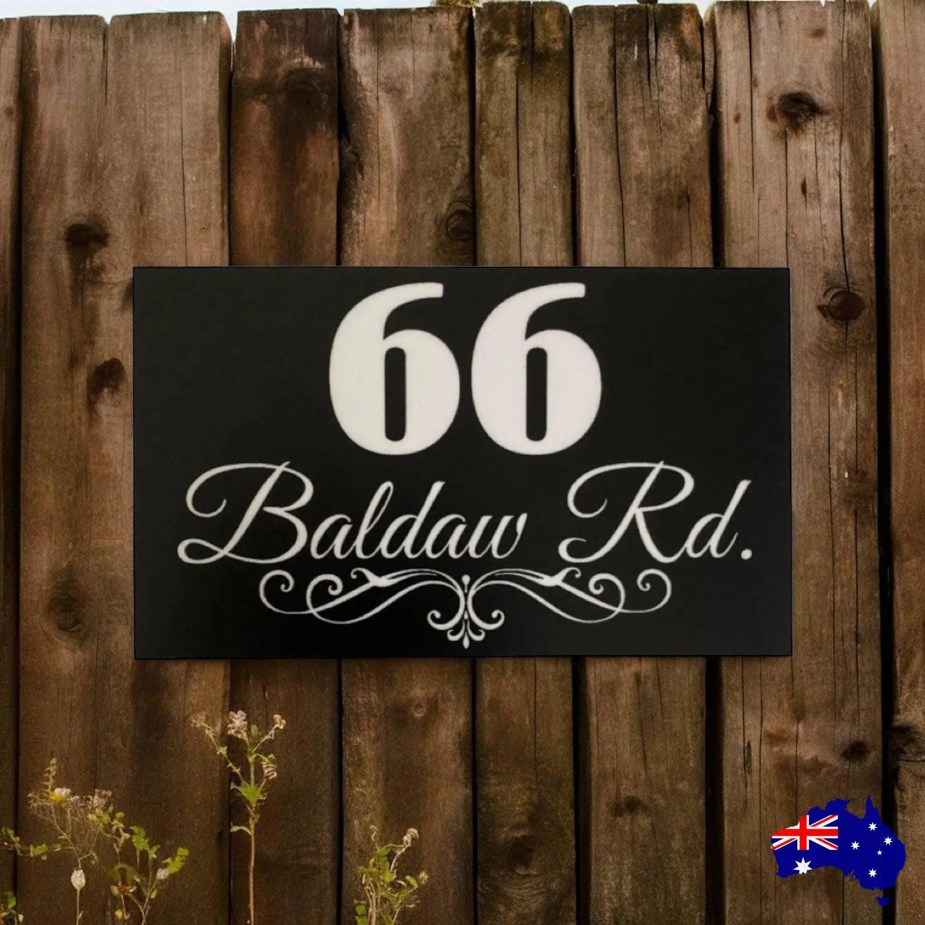 Street Number Address Letter Box White Black Personalised House Sign ...
