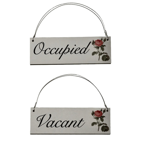 Vacant & Occupied Rose Toilet Bathroom Door Sign – The Renmy Store ...