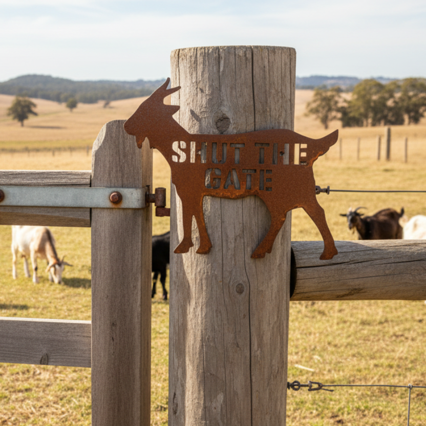 Custom Goat Sign Pen Gate Wall | Aussie Made Metal – The Renmy Store ...
