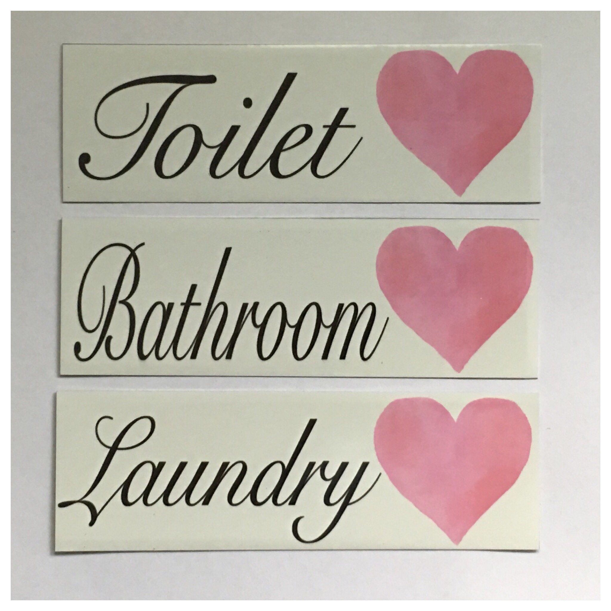 Pink Heart Door Room Sign Toilet Laundry Bathroom – The Renmy Store ...